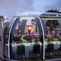 China Outdoor Camping Homestay Steel Structure Spherical Tent House With Transparent Bubble Room And Dome Room for sale