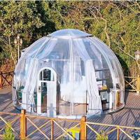 China Transparent Camping Hotel Prefabricated Dome for Outdoor Bubble House Yurt With LED Lighting for sale