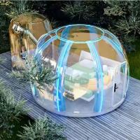China Transparent Camping Hotel Prefabricated Dome for Outdoor Bubble House Yurt With LED Lighting for sale