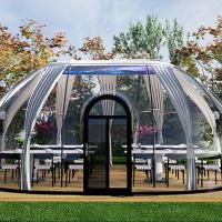 China Transparent Camping Hotel Prefabricated Dome for Outdoor Bubble House Yurt With LED Lighting for sale