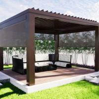 China Outdoor Patio Flipped Louver Pavilion Aluminum Alloy Outdoor Electric Shade Pavilion Villa Sun Protection Pavilion for sale