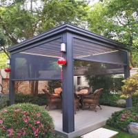 China Outdoor Patio Flipped Louver Pavilion Aluminum Alloy Outdoor Electric Shade Pavilion Villa Sun Protection Pavilion for sale