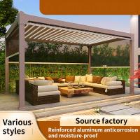 China Courtyard Outdoor Flipped Louver Arbor Garden Villa High-Grade Awning Electric Aluminum Alloy Pavilion for sale