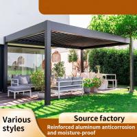 China Courtyard Outdoor Flipped Louver Arbor Garden Villa High-Grade Awning Electric Aluminum Alloy Pavilion for sale