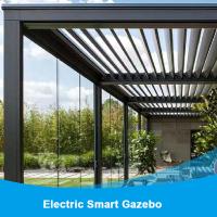 China Electric Louver Turning Pavilion Outdoor Villa Courtyard Smart Flip Ecological Sun Room Windproof Rolling Curtains Shade The Sun for sale