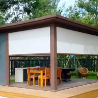 China Modern Courtyard Intelligent Electric Louver Pavilion Villa Outdoor Sun Room Automatic Flipping Chinese Gazebo for sale