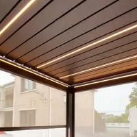 China Modern Courtyard Intelligent Electric Louver Pavilion Villa Outdoor Sun Room Automatic Flipping Chinese Gazebo for sale