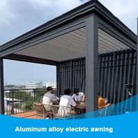 China Modern Courtyard Intelligent Electric Louver Pavilion Villa Outdoor Sun Room Automatic Flipping Chinese Gazebo for sale