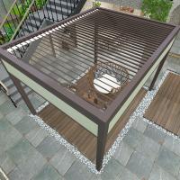 China Modern Courtyard Intelligent Electric Louver Pavilion Villa Outdoor Sun Room Automatic Flipping Chinese Gazebo for sale