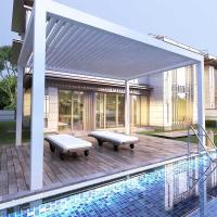 China Aluminum alloy electric awning outdoor hotel Villa leisure garden Pavilion Smart louver pavilion Sun room for sale