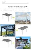 China Gatehouse open-air sun room Outdoor canopy flipped louver gazebo shed four corner aluminum alloy gazebo terrace rain proof for sale