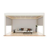 China Outdoor pavilion Aluminum alloy new  hand electric louver courtyard pavilion courtyard leisure pavilion for sale