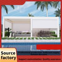 China Outdoor pavilion Aluminum alloy new  hand electric louver courtyard pavilion courtyard leisure pavilion for sale
