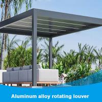 China Aluminum Alloy Pavilion Four Corner Outdoor Yard Shade Flip Louver Pavilion Leisure Canopy for sale