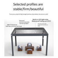 China Aluminum Alloy Pavilion Four Corner Outdoor Yard Shade Flip Louver Pavilion Leisure Canopy for sale
