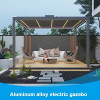 China Aluminum Alloy Electric Tilting Louver Pavilion Outdoor Patio Gazebo Villa Garden Sun Room Gazebo for sale