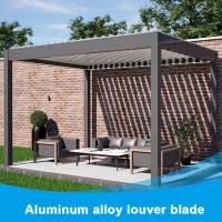 China Aluminum Alloy Electric Louver Turning Pavilion Outdoor Pavilion With Stylish Courtyard Shade Design for sale