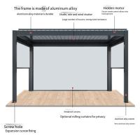 China Aluminum Alloy Electric Louver Turning Pavilion Outdoor Pavilion With Stylish Courtyard Shade Design for sale