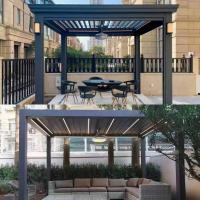 China Aluminum Alloy Electric Louver Turning Pavilion Outdoor Pavilion With Stylish Courtyard Shade Design for sale
