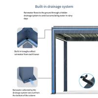 China Aluminum Alloy Electric Louver Turning Pavilion Outdoor Pavilion With Stylish Courtyard Shade Design for sale