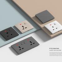China UK Standard Wall Switch and Switch Socket with Fire-resistant PC/ABS, Built-in Shutter, and LED Indicator in 1-4 Gang Options for sale