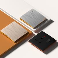 China UK Standard Wall Switch and Switch Socket with Fire-resistant PC/ABS, Built-in Shutter, and LED Indicator in 1-4 Gang Options for sale