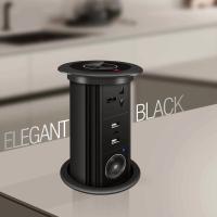 China Motorized Pop Up Sockets Desktop 16A Aluminum Alloy  Desktop Pop Up Power Outlet for sale