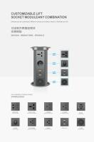 China Motorized Pop Up Sockets Desktop 16A Aluminum Alloy  Desktop Pop Up Power Outlet for sale