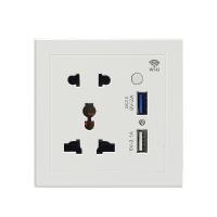 China Acrylic Tempered Glass Panel Wall Switch Socket Universal EU Standard Electrical Socket Outlet Light Switch Factory Plug Sockets for sale