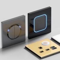 China 2025 Acrylic Glass Panel UK EU Standard Wall Touch Reset Switch and Socket Light Switches 220V Embedded Sockets Type 86 146 for sale