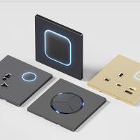 China Electrical 25A&45A Power Wall Switch With LED Light Luxury Multi Functional Point Reset Button Glass Wall Switch Socket for sale