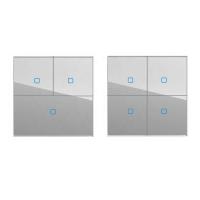 China Reset Switch Socket With LED Light Tempered Glass Touch Wall Switches Universal Socket 1 2 Gang 1 2 Way Type 86 Wall Light Power for sale