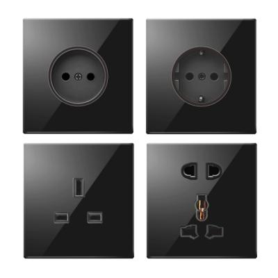 China Black EU Sockets EU Standard 100000 Times Electrical Sockets And Switches for sale