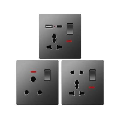 China Luxury  UK Switch Socket C1 Ultra Thin Frosted Plastic Panel Switch Home Decoration for sale