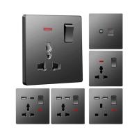 China A2 Luxury High Quality KXN Multi-Functional Electrical Wall Switch Double Pole Touch Panel Power Socket EU/UK/Universal for Wall for sale