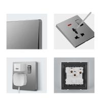 China A2 Luxury High Quality KXN Multi-Functional Electrical Wall Switch Double Pole Touch Panel Power Socket EU/UK/Universal for Wall for sale