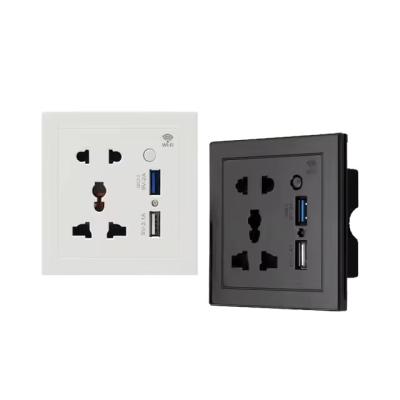 China Acrylic Waterproof Socket Tempered Glass Panel Wall Switch Electrical Outlet With Usb for sale