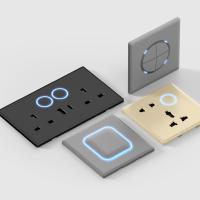 China Acrylic Waterproof Socket Tempered Glass Panel Wall Switch Electrical Outlet With Usb for sale