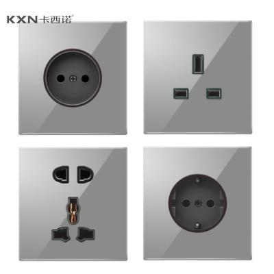 China KXN UK EU Sockets 250V 16A Usb Wall Outlet Wall Switch With Socket for sale