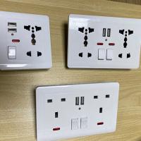 China KXN UK EU Sockets 250V 16A Usb Wall Outlet Wall Switch With Socket for sale