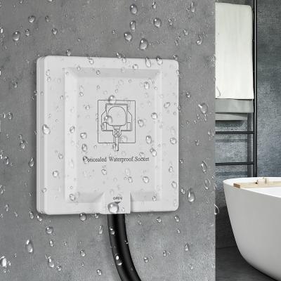 China Hidden Concealed Outdoor Waterproof Light Sockets White Grey Electrical Plug Wall for sale