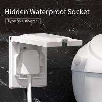 China Hidden Concealed Outdoor Waterproof Light Sockets White Grey Electrical Plug Wall for sale