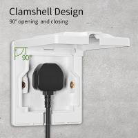 China Hidden Concealed Outdoor Waterproof Light Sockets White Grey Electrical Plug Wall for sale