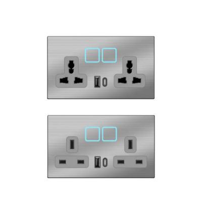 China EU US Wall Light Switch USB Type C Electrical Outlets And Covers for sale