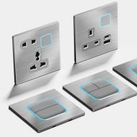 China EU US Wall Light Switch USB Type C Electrical Outlets And Covers for sale