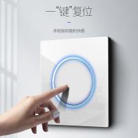 China Wall Touch Point Switch Socket With LED Ring Light White Acrylic Glass 1 2 3 4 Gang 1 2 Way Type 86 Wall Light Power Supply for sale