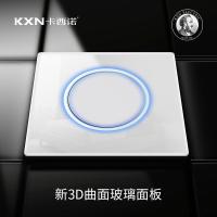 China Wall Touch Point Switch Socket With LED Ring Light White Acrylic Glass 1 2 3 4 Gang 1 2 Way Type 86 Wall Light Power Supply for sale