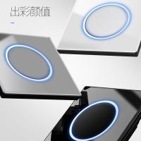 China Wall Touch Point Switch Socket With LED Ring Light White Acrylic Glass 1 2 3 4 Gang 1 2 Way Type 86 Wall Light Power Supply for sale