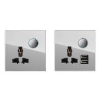 China Glass Panel UK Switch Socket Acrylic Tempered Wall Switch Socket Light Switch for sale