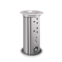 China 10A Motorized Pop Up Outlet 1.2m Cable 2200W Plug Socket For Kitchen Island for sale